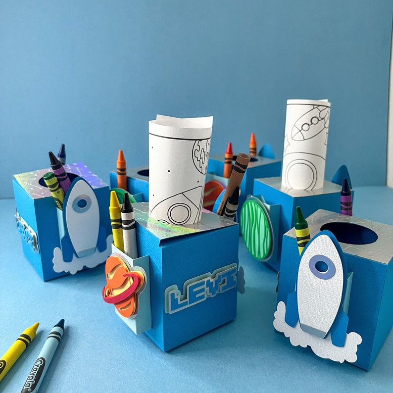 Coloring Activity Box Party Decoration Coloring Box Space - Etsy