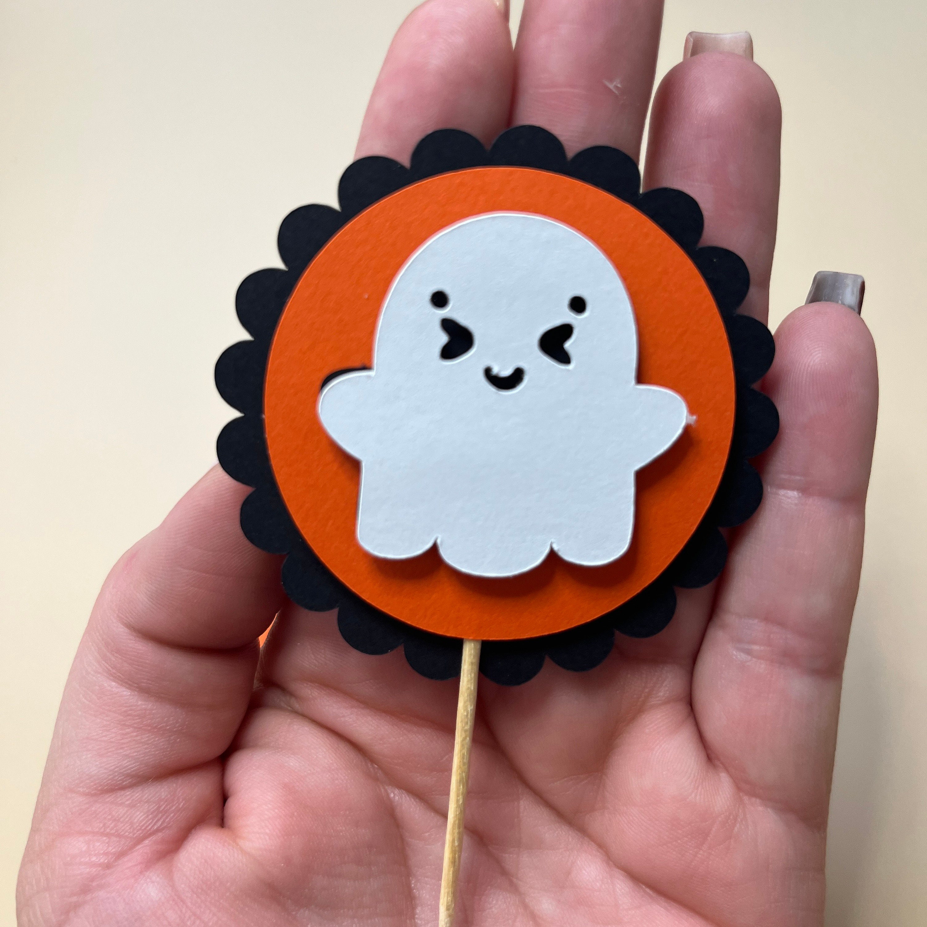 Halloween Cupcake Topper Halloween Party Decorations Ghost - Etsy
