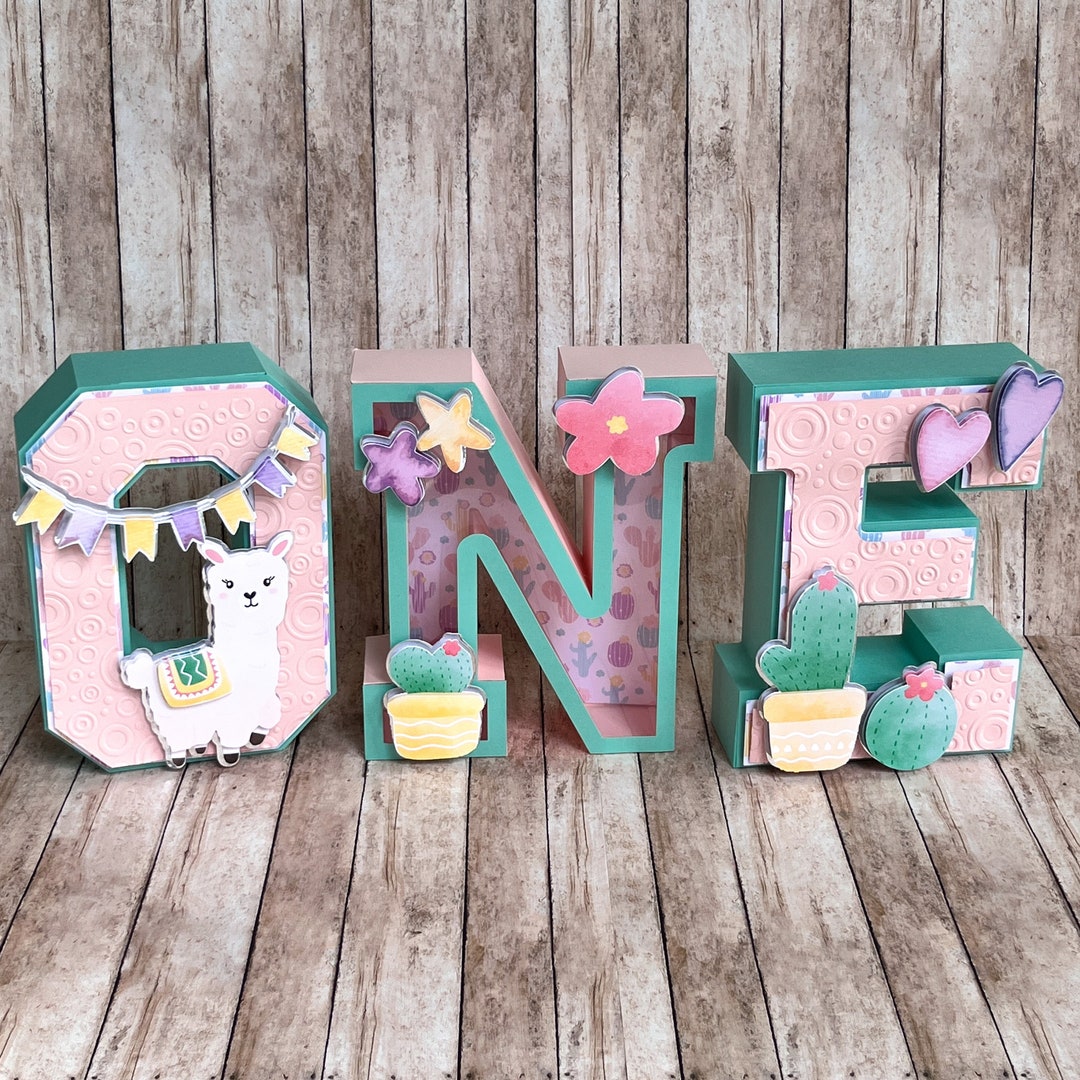 Llama 3D Letters, Llama Party Decoration, Cactus Birthday, Custom ...
