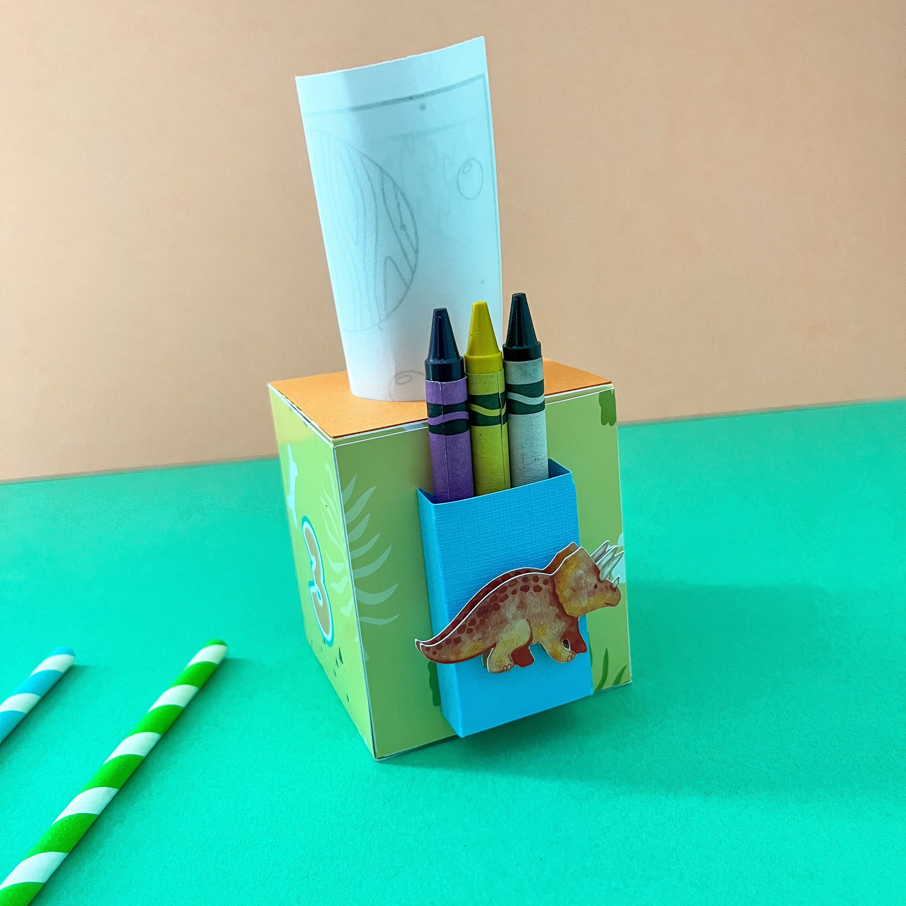 Coloring Activity Box, Dinosaur Party Decorations, Coloring Box ...