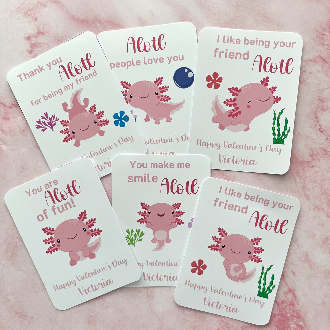 Axolotl Valentine's Day Tags, Axolotl Valentine's Day Cards, Classroom ...