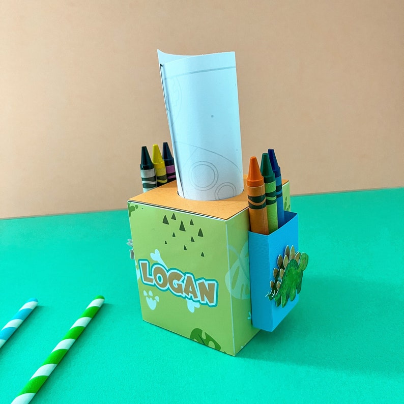 Coloring Activity Box, Dinosaur Party Decorations, Coloring Box ...