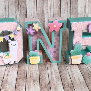 Llama 3D Letters, Llama Party Decoration, Cactus Birthday, Custom ...