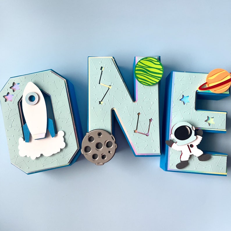 Space Boy 3D Letters, 3d Letter, Space Birthday, Astronaut Birthday ...