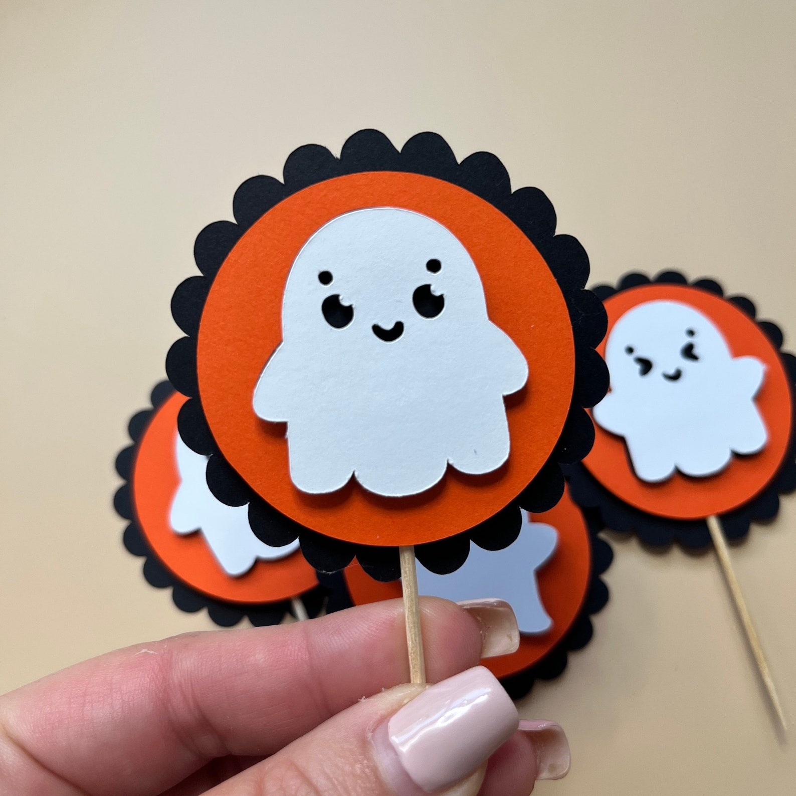 Halloween Cupcake Topper, Halloween Party Decorations, Ghost Cupcake ...