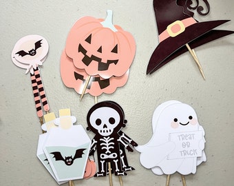 Halloween Cupcake Toppers 1st Birthday Halloween Birthday Personalized ...