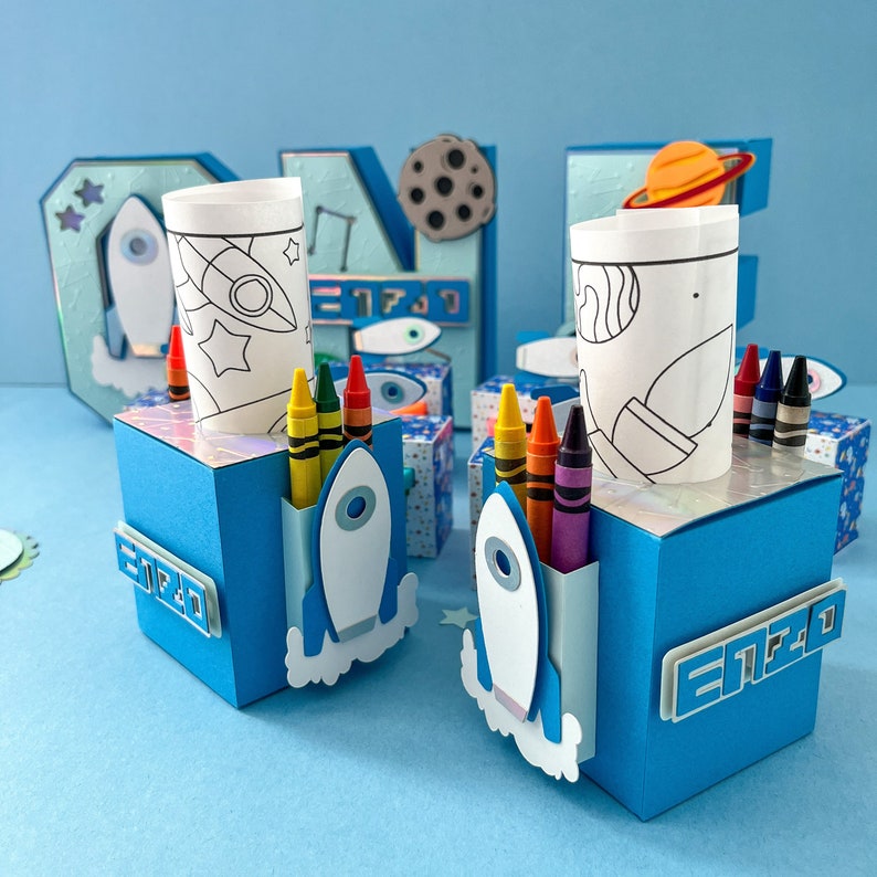Coloring Activity Box Party Decoration Coloring Box Space - Etsy