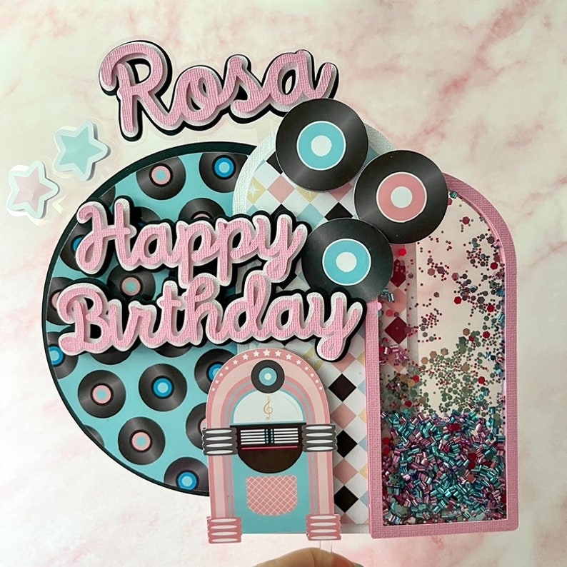 Retro Cake Topper, Sock Hop Cake Topper, Retro Party Decorations, Girl ...