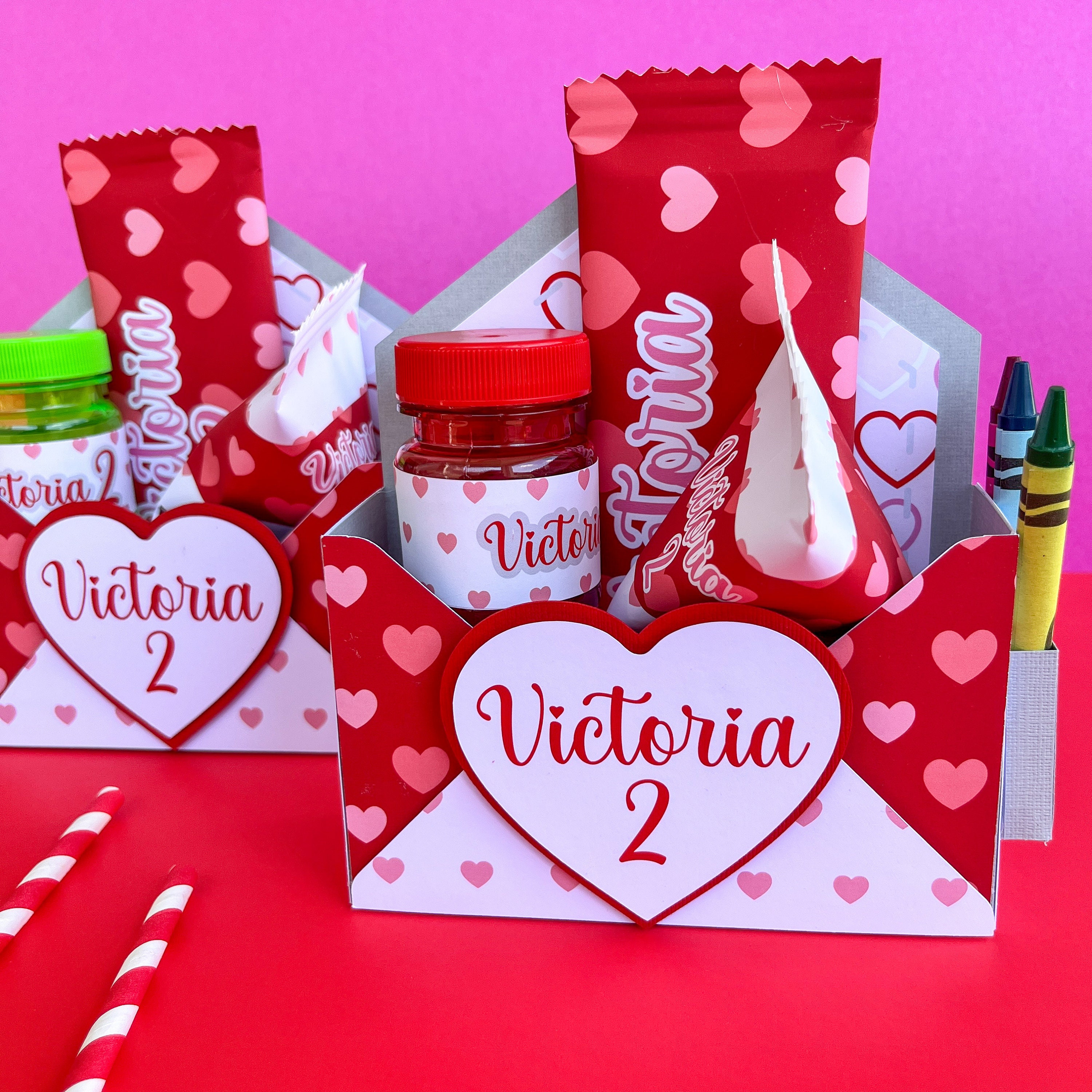 Valentine’s Favor Box, Valentine’s Party Favor, Valentine's Gable Box ...