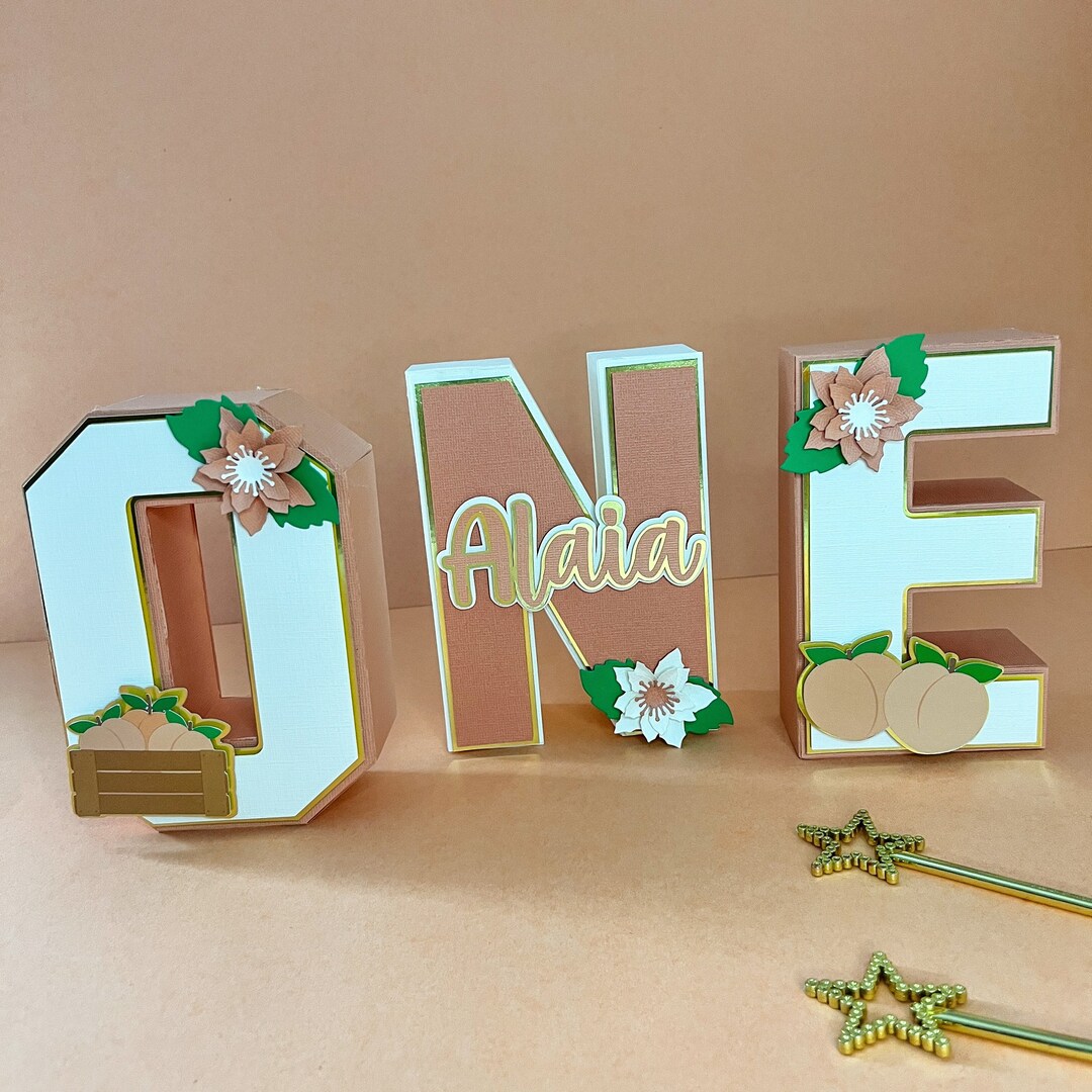 Peach 3D Letters, Peach Party Decoration, One Sweet Peach, Peach Party ...