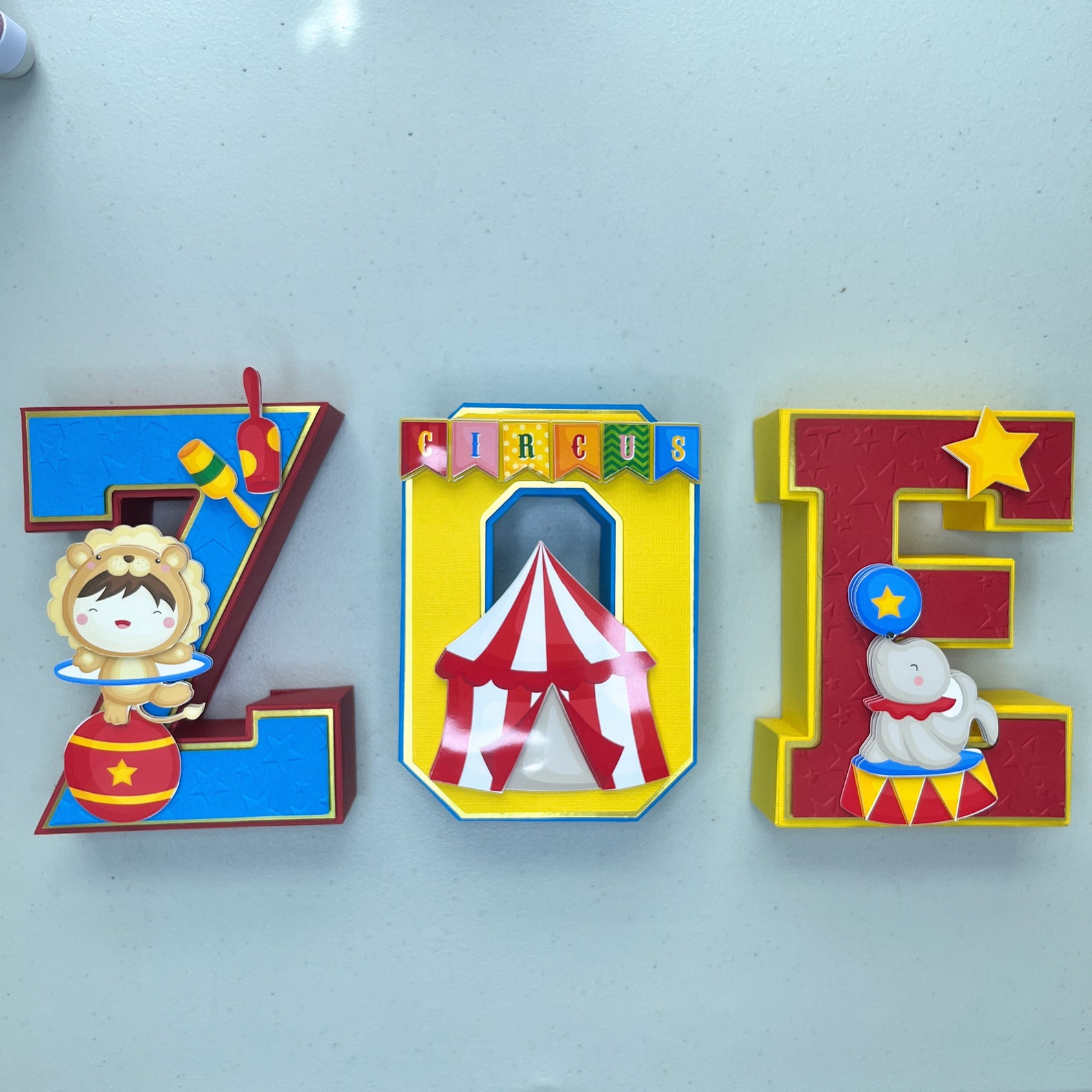 Circus 3D Letters 3d Letter Circus Birthday Name Sign | Etsy