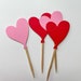 Heart Cupcake Toppers, Valentine's Day Cupcake Toppers, Valentines ...