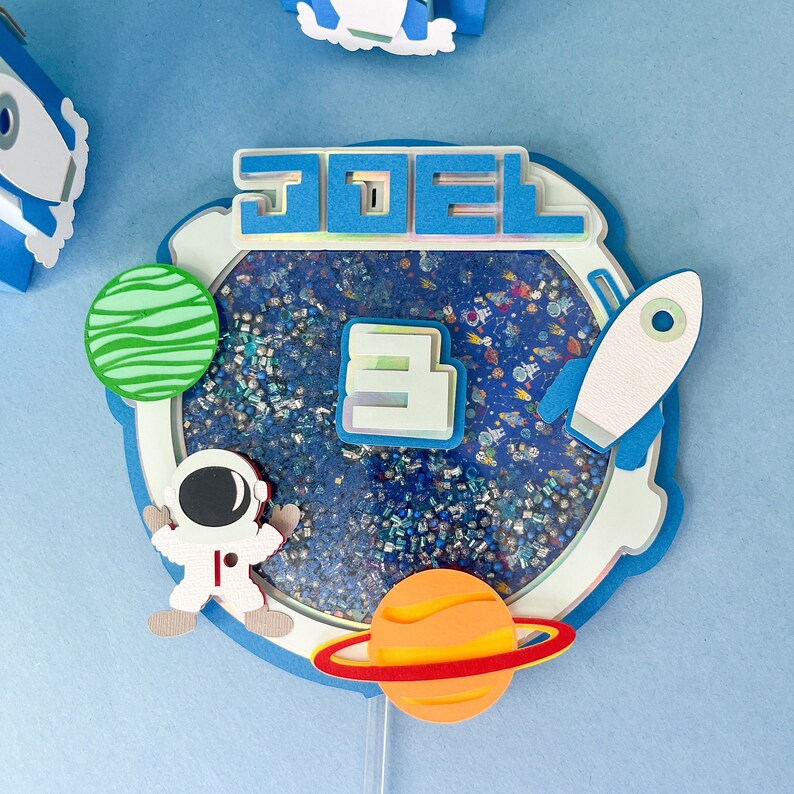 Space Cake Topper Space Party Decorations Space Birthday - Etsy