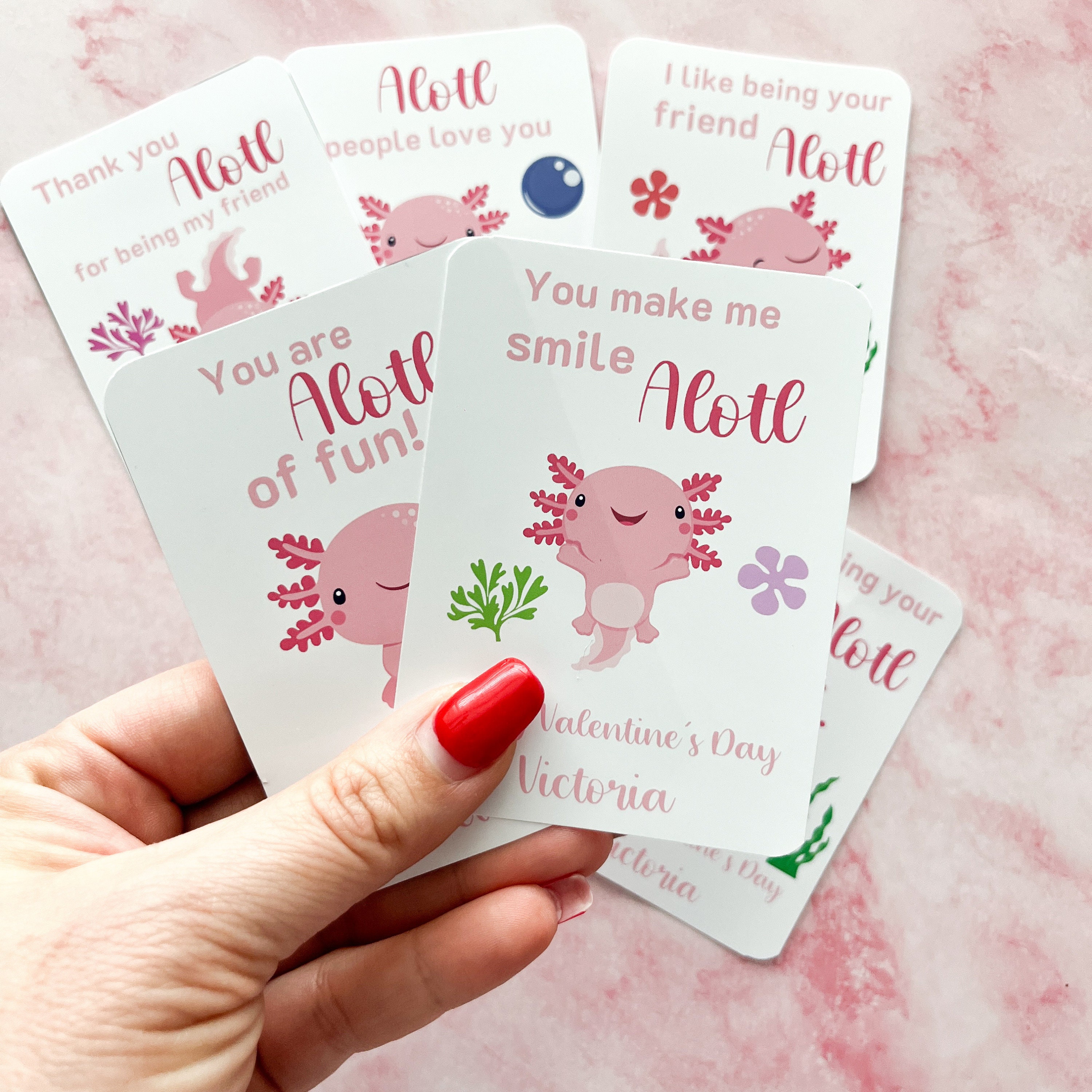 Axolotl Valentine's Day Tags, Axolotl Valentine's Day Cards, Classroom ...