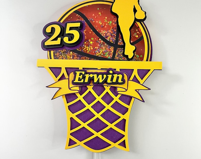 Custom Basketball Cake Topper, Basketball Cake Topper, Basketball ...