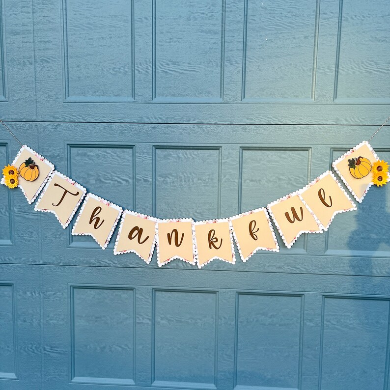 Thankful Burlap, Fall Banner, Banner Party Decorations, Thankful ...