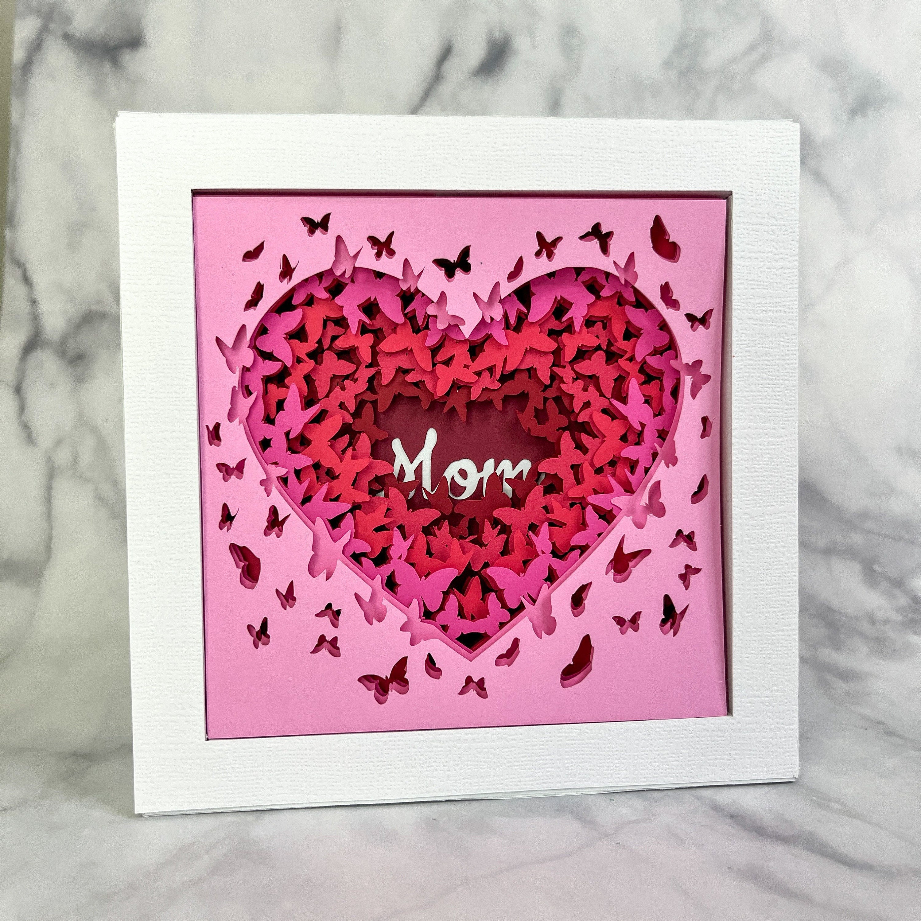 Mother's Day Shadow Box, Mother's Day Gift, Heart Shadow Box, Butterfly ...