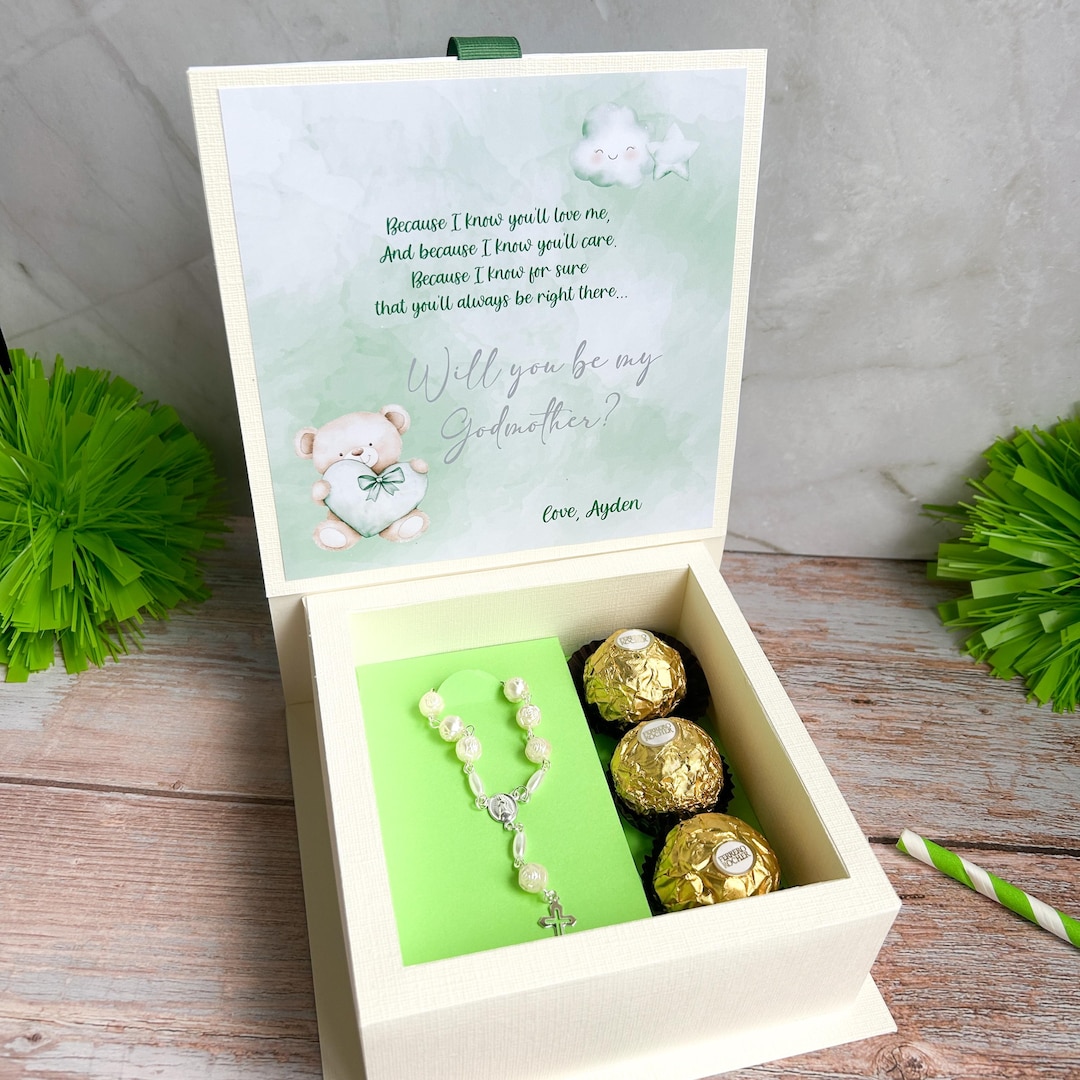 Godparent Gift Box Custom Godparent Proposal Candy Favor Box ...