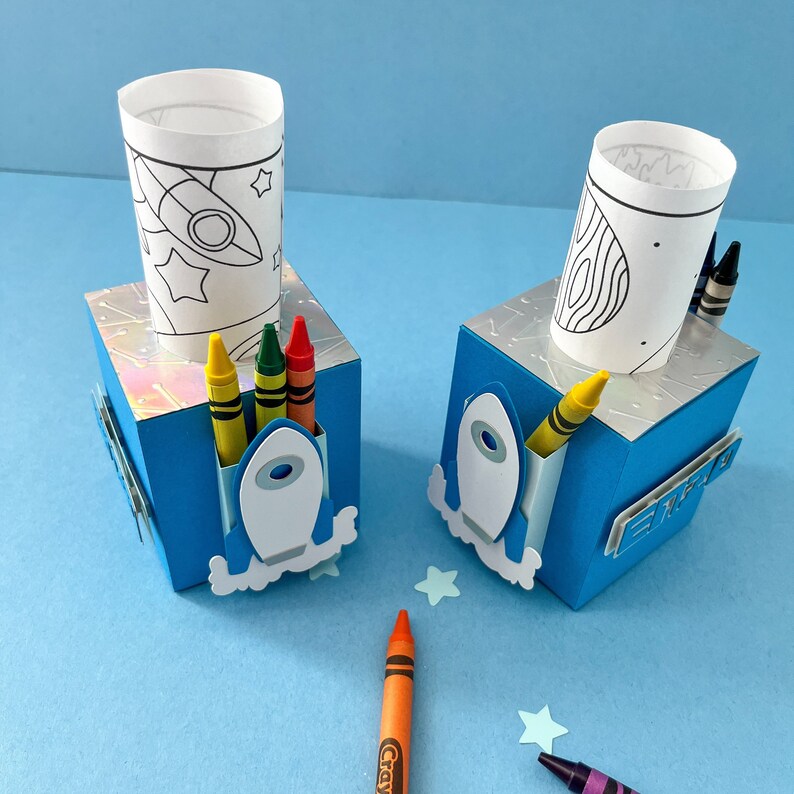 Coloring Activity Box Party Decoration Coloring Box Space - Etsy