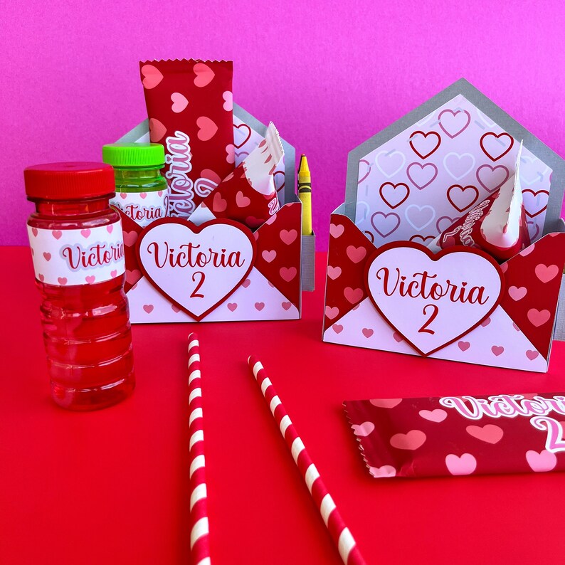 Valentine’s Favor Box, Valentine’s Party Favor, Valentine's Gable Box ...