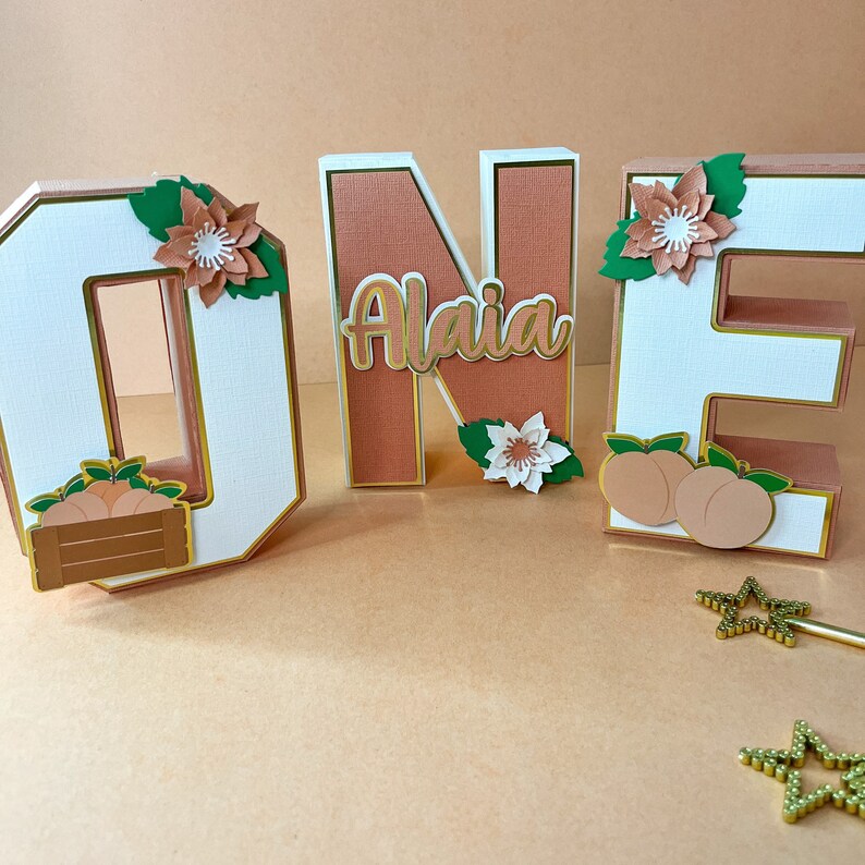 Peach 3D Letters Peach Party Decoration One Sweet Peach - Etsy