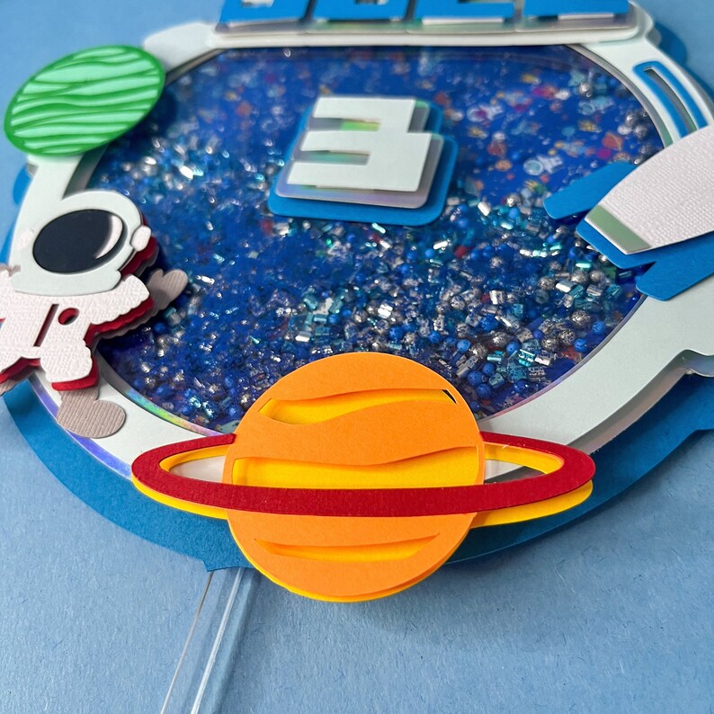 Space Cake Topper Space Party Decorations Space Birthday - Etsy