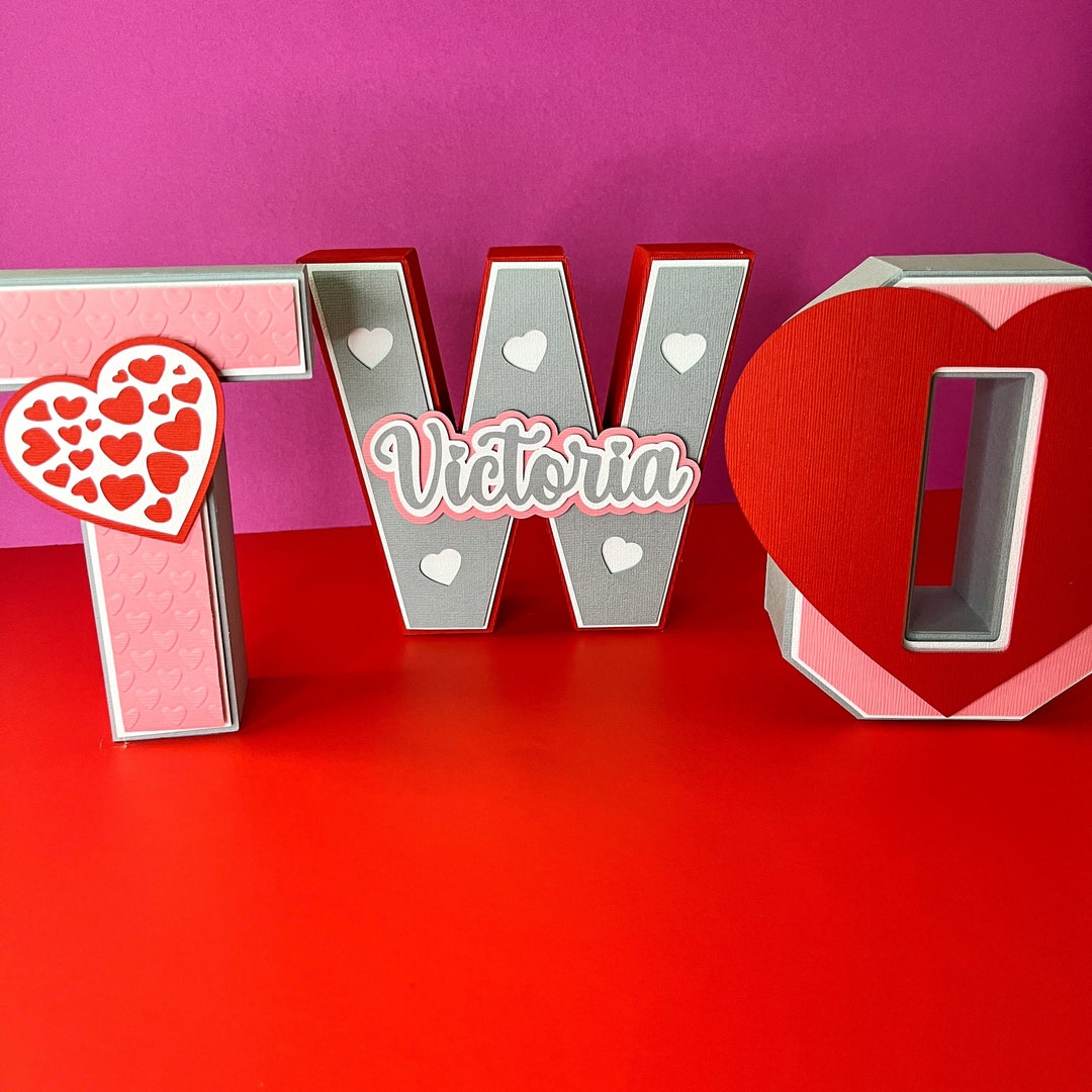 Hearts 3D Letters, Hearts Party Decorations, Hearts Birthday Party ...