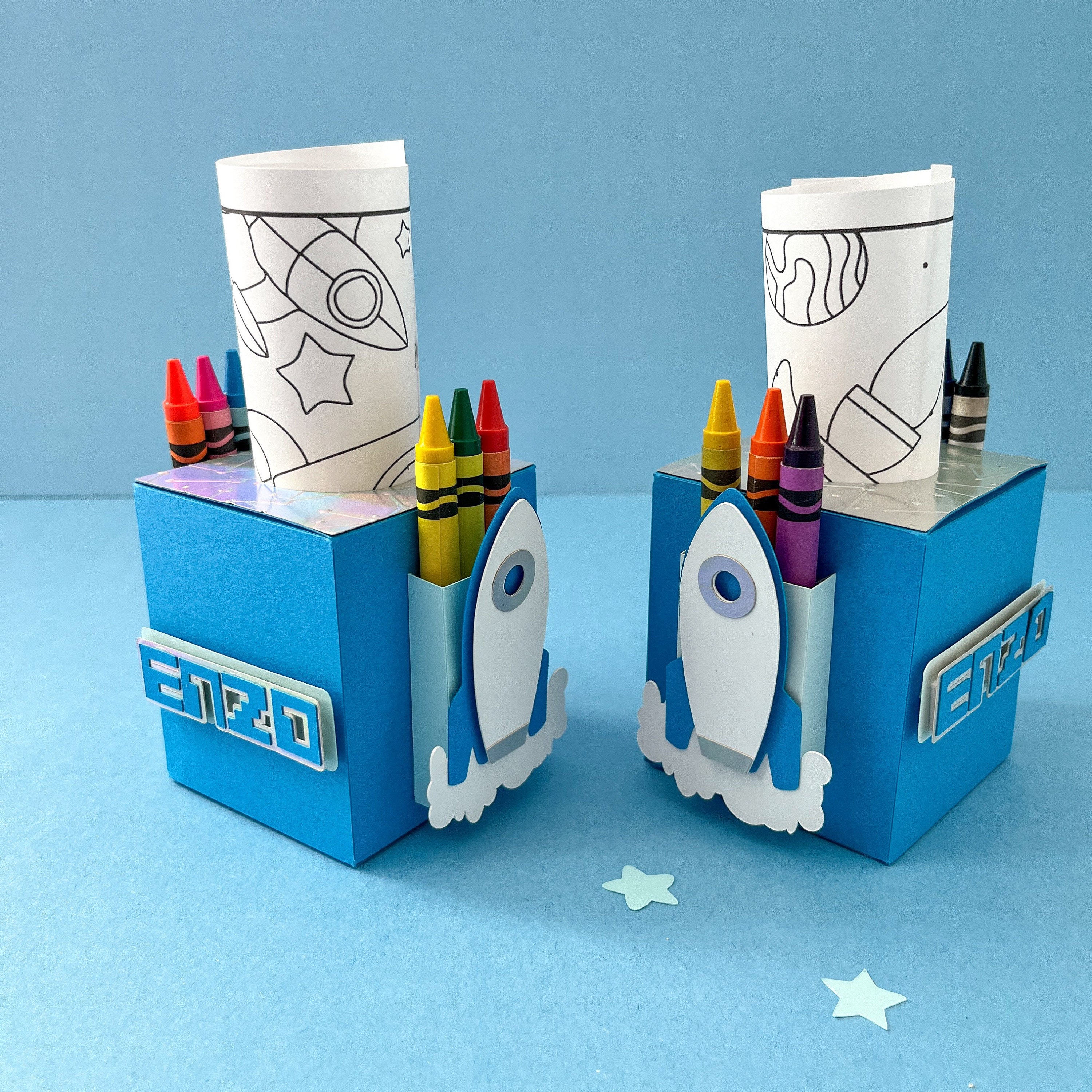 Coloring Activity Box Party Decoration Coloring Box Space - Etsy