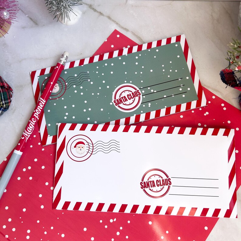Christmas Letter to Santa Kit for Kids North Pole Air Mail Set With ...