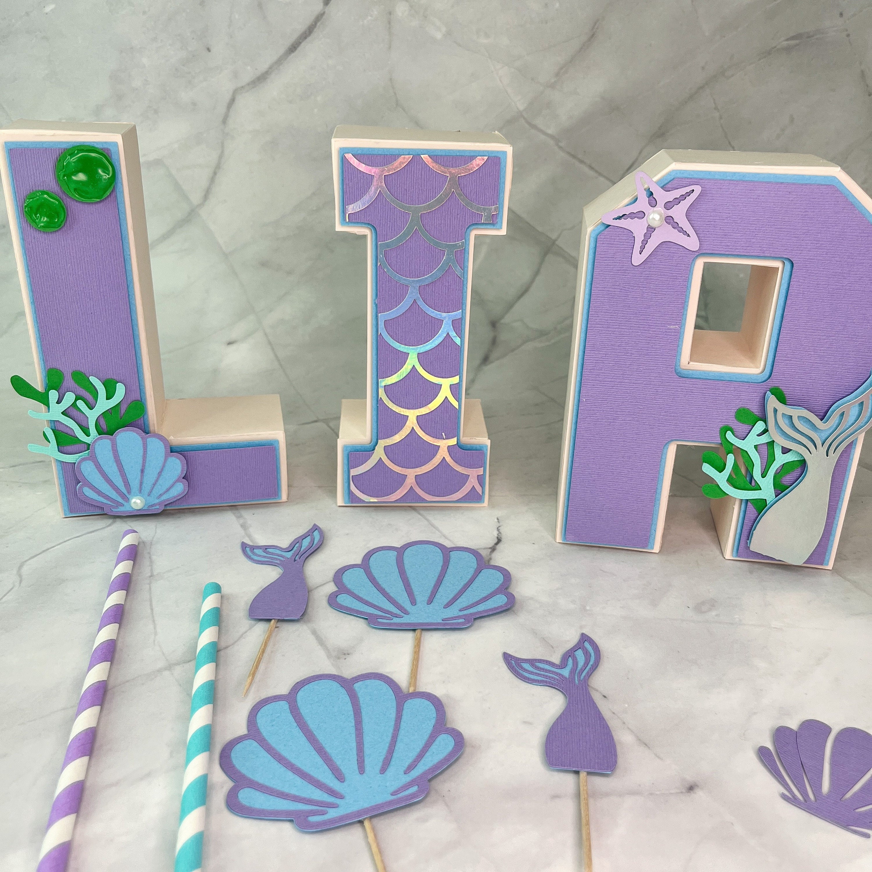 Mermaid 3d Letter, Mermaid Party Decorations, Mermaid Birthday Party ...