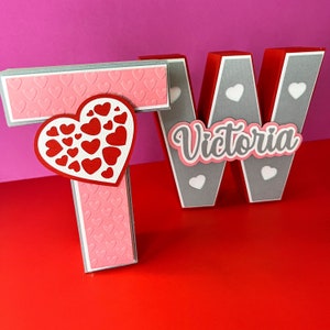 Hearts 3D Letters, Hearts Party Decorations, Hearts Birthday Party ...