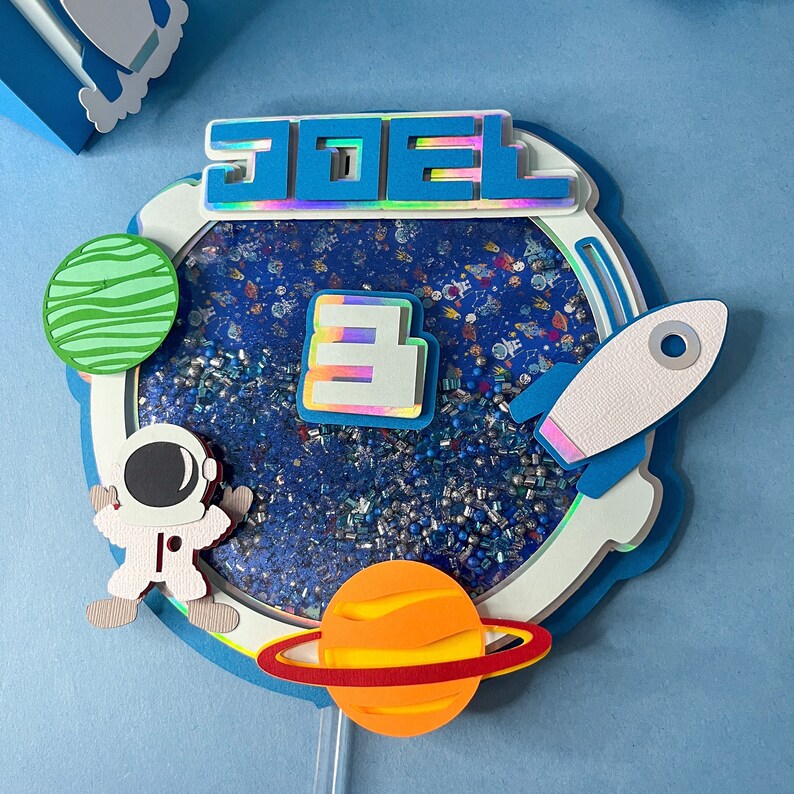 Space Cake Topper Space Party Decorations Space Birthday - Etsy