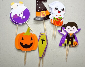 Halloween Cupcake Toppers 1st Birthday Halloween Birthday Personalized ...