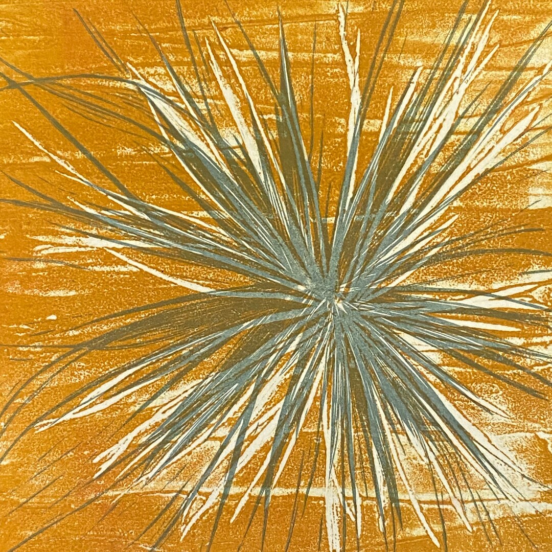 Spinifex, an Original Handmade Linocut Print of a Spinifex Grass Seed ...