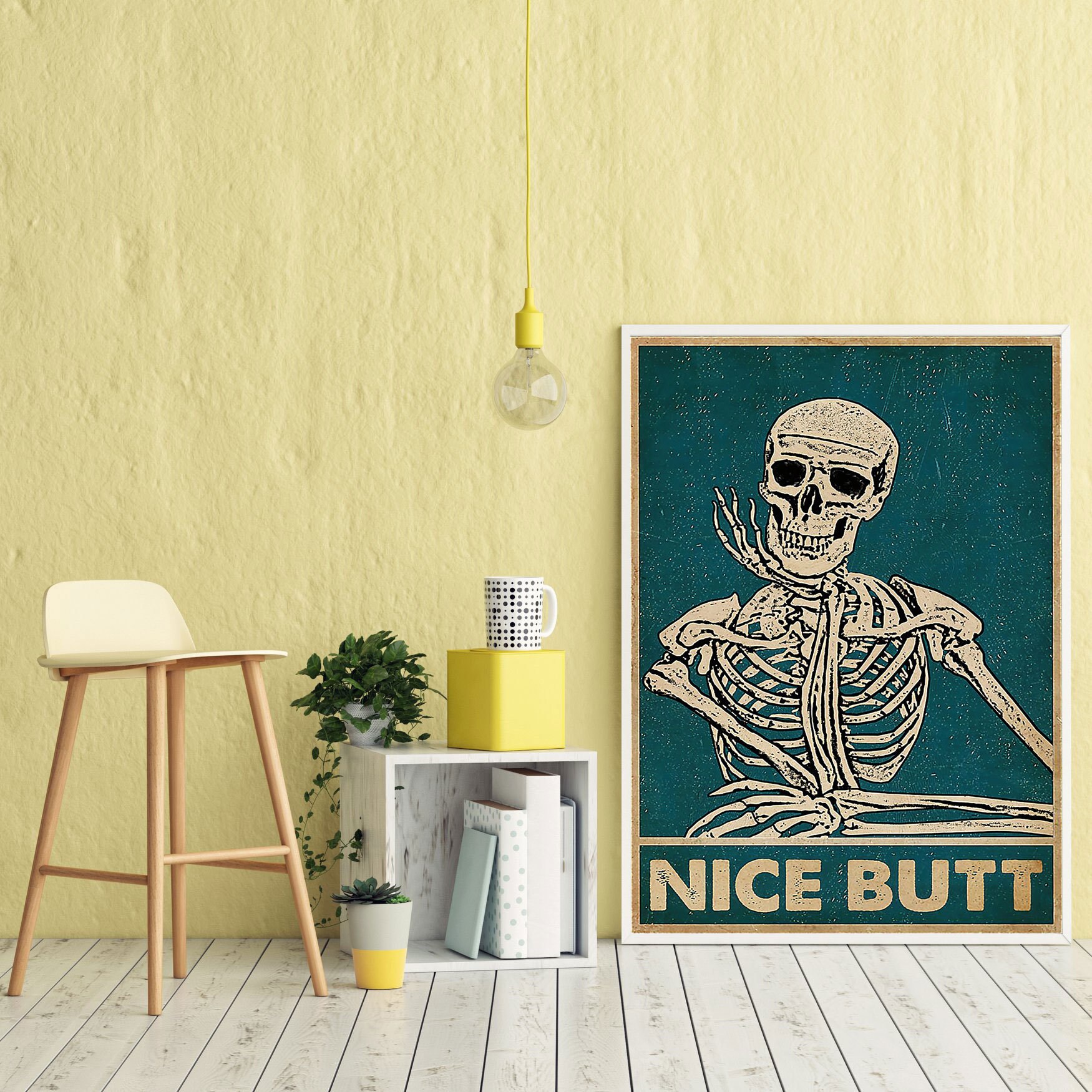 Skeleton Poster, Nice Butt Skeleton Vertical Poster, Funny Skeleton ...