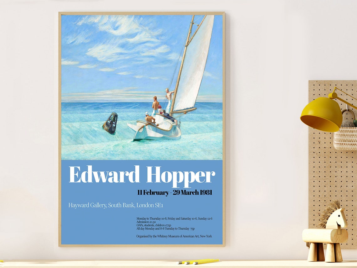 Edward Hopper Poster, Ground Swell Print, Hopper Exhibition Poster ...