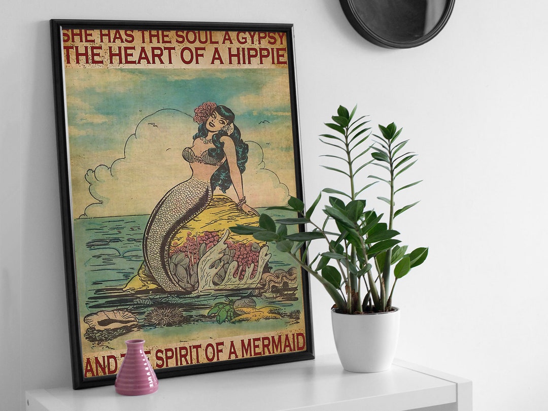 Spirit of A Mermaid Vertical Poster, Mermaid Poster, Mermaid in the ...