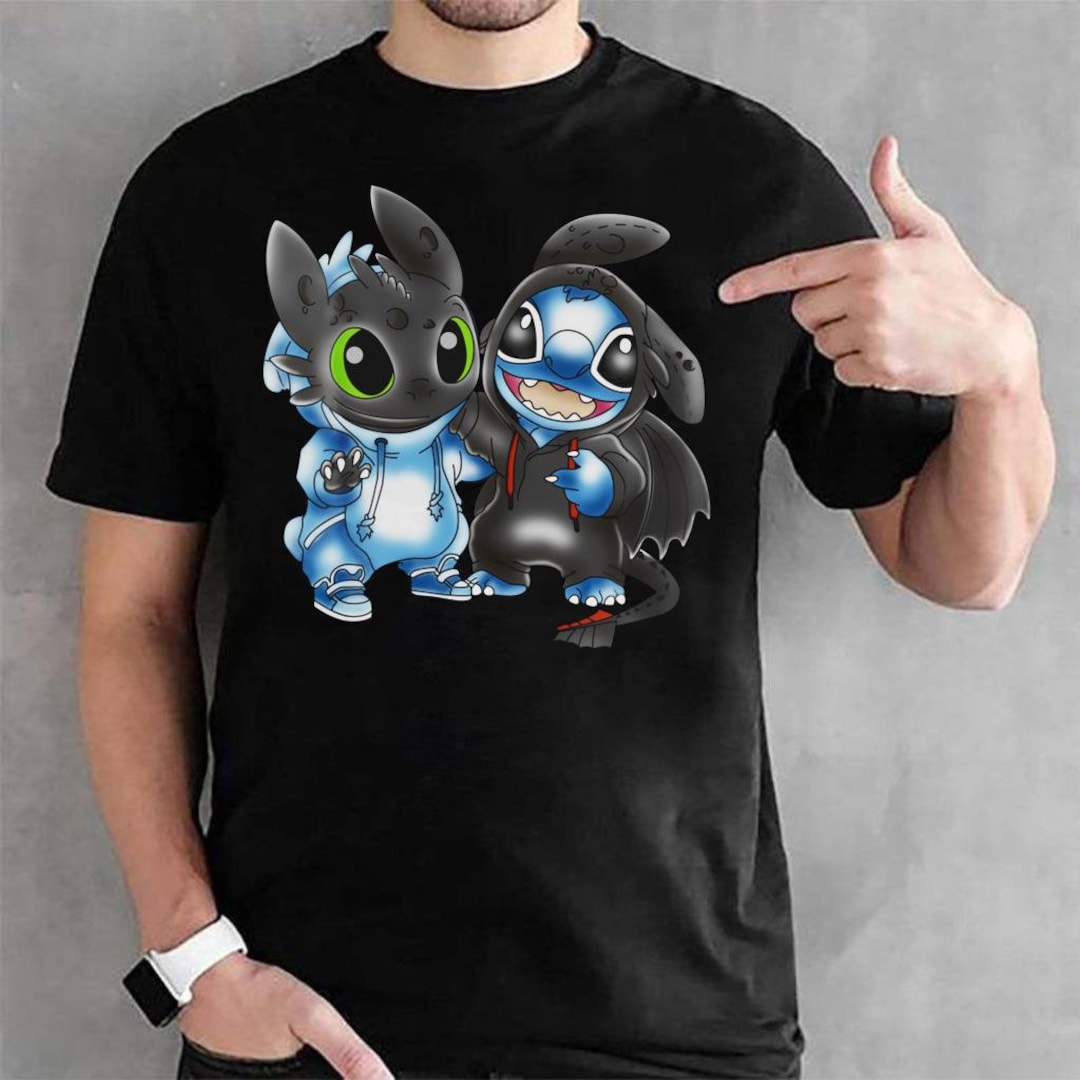 Best Buds Stitch and Toothless T-shirt, Best Friends Funny Mashup Shirt ...