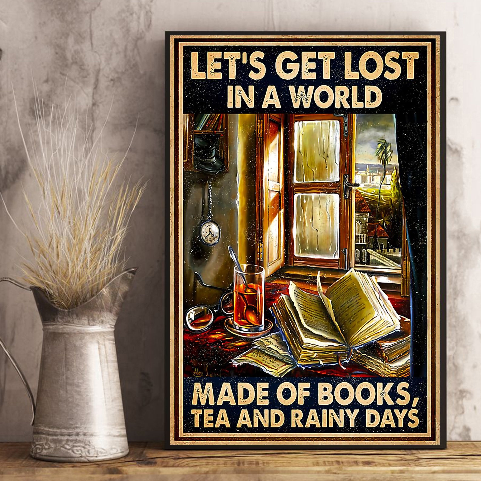 Librarian Let's Get Lost in A World Made of Books Poster, Unframe Paper ...