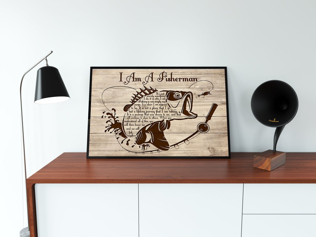 Fishing Poster, Love Fishing Poster, I Am A Fisherman Vintage Poster ...