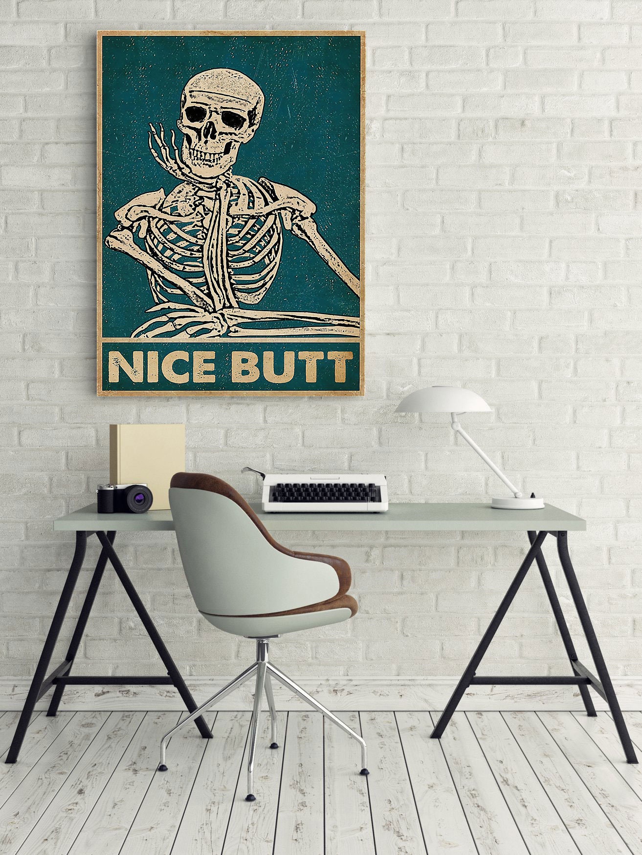 Skeleton Poster, Nice Butt Skeleton Vertical Poster, Funny Skeleton ...