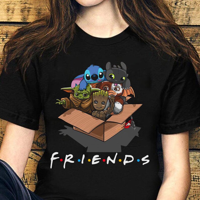 Baby Yoda Gizmo Groot Stitch and Toothless Classic T-shirt, Yoda Stitch ...