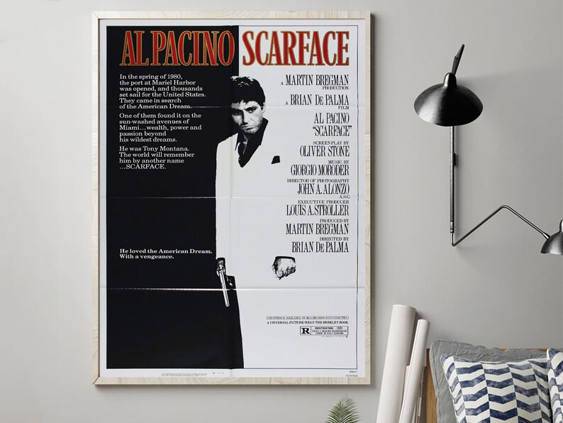 Scarface Movie Poster Art Print, Poster Print, Home Decor Gifts, Wall ...