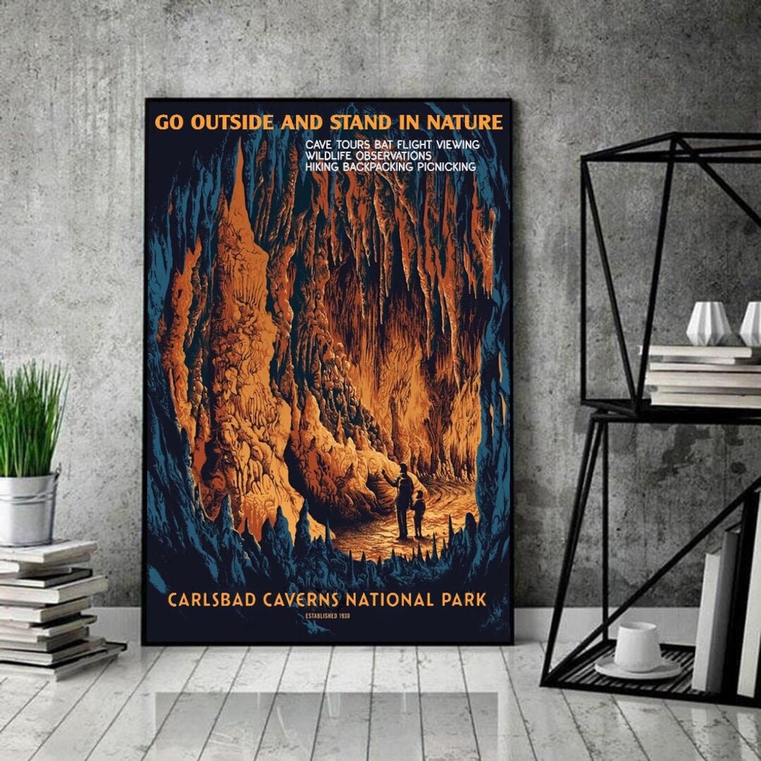 Carlsbad Caverns National Park Poster, Go Outside and Stand in Nature ...