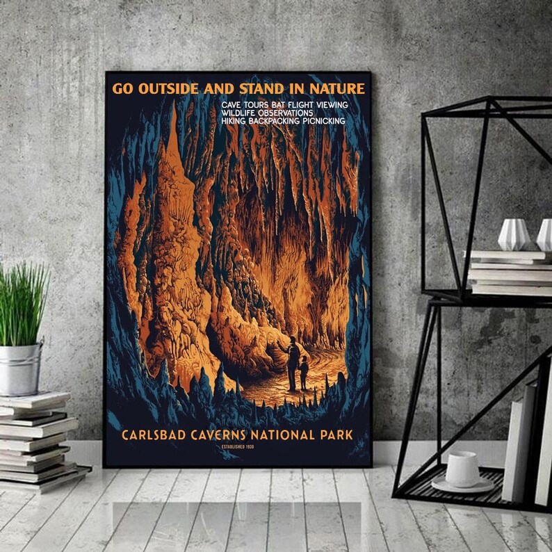 Carlsbad Caverns National Park Poster, Go Outside and Stand in Nature ...