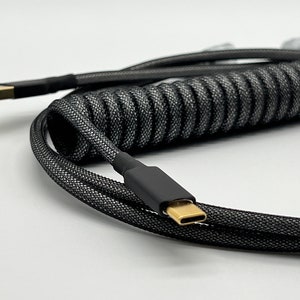 Custom Coiled Keyboard Cable (black&white) - Etsy