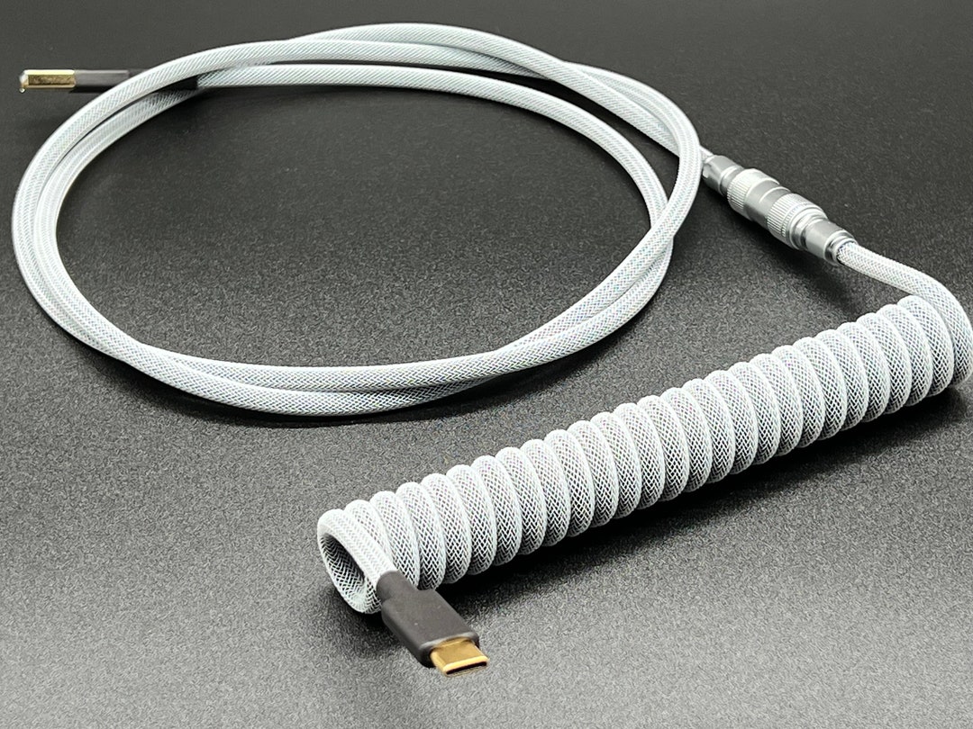 Custom Coiled Keyboard Cable (white&black) - Etsy