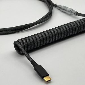 Custom Coiled Keyboard Cable (black&white) - Etsy