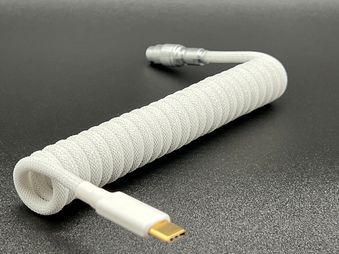 Custom Coiled Keyboard Cable (white) - Etsy