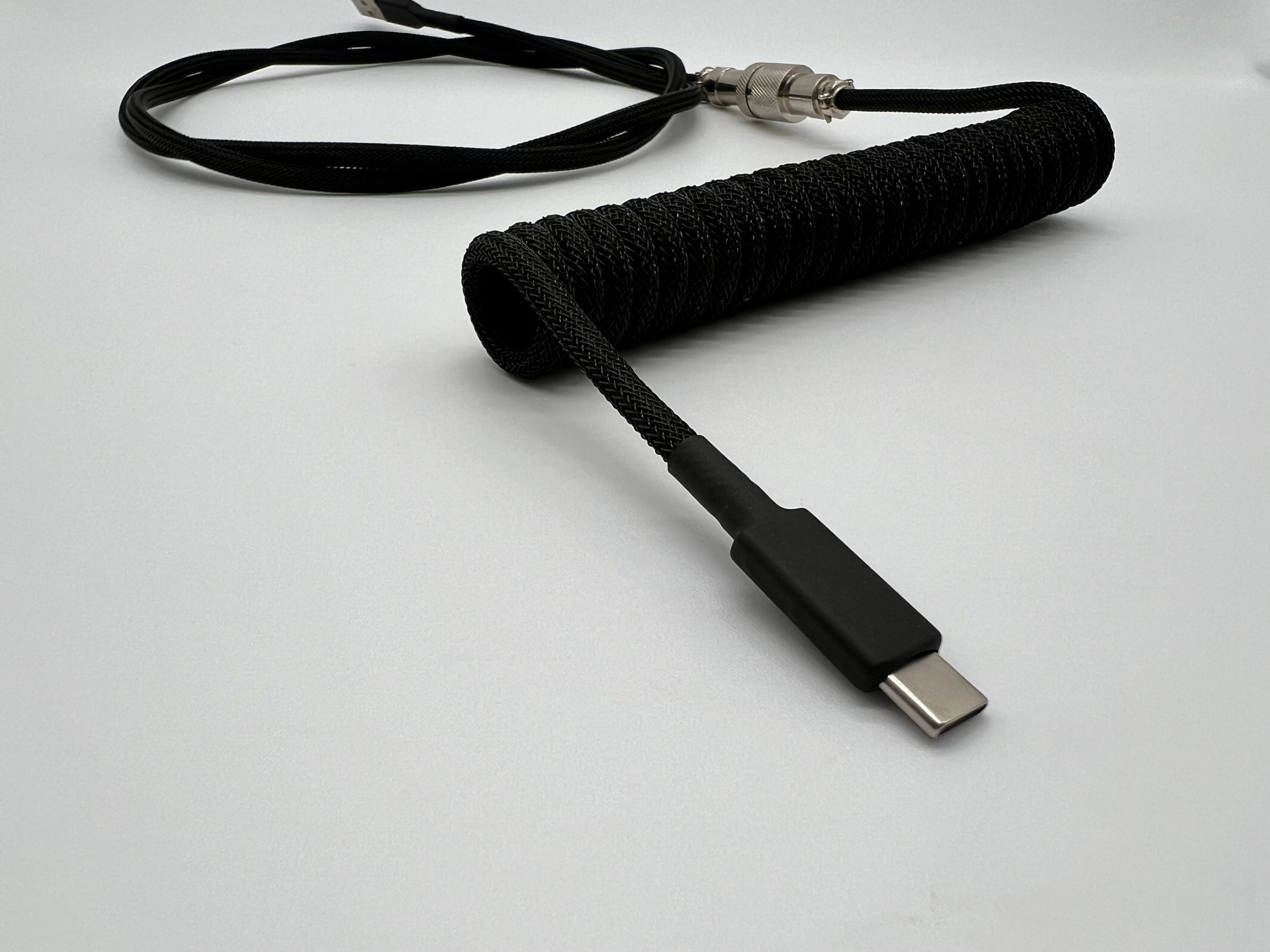 Custom Coiled Keyboard Cable black - Etsy